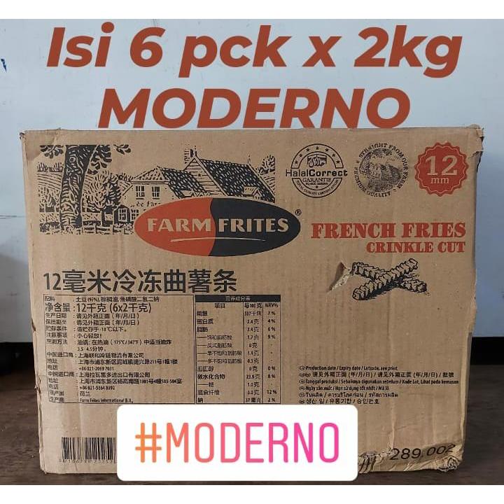 Jual French Fries Farm Frites Crinkle cut 2 Kg - Kartonan isi 6 ...