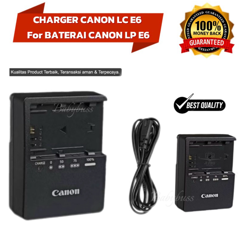Jual Charger Canon LC-E6 LC-E6E for LP-E6 eos R RA R5 R6 R7 90D 60d 70d ...