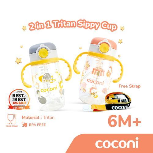 Jual COCONI Tritan Sippy Cup with Strap 350ml | 360 Gravity Straw Baby Water Bottle Botol Minum ...