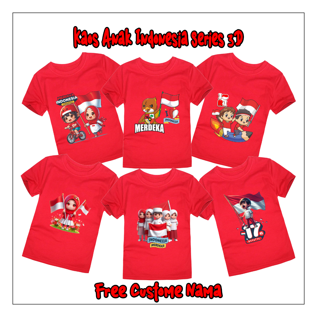 Jual PVJ Kaos Distro Anak kemerdekaan RI 17 agustus Baju Dirgahayu Indonesia | Shopee Indonesia