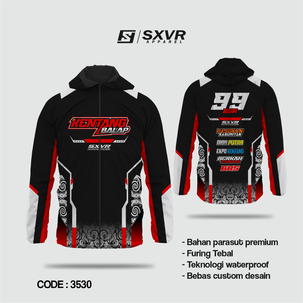 Jual Jaket Parasut Racing Desain Suka Suka Full Printing Satuan | Shopee Indonesia