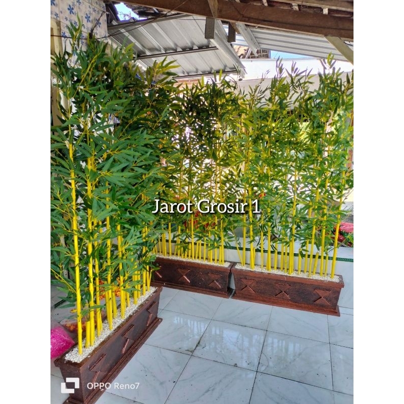 Jual POHON BUNGA HIAS BAMBU KUNING SKET VAS PANJANG 170CM BAMBU KUNING ...