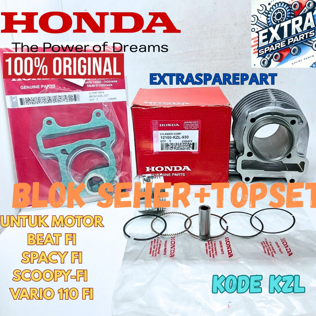 Jual BLOKSEHER+TOPSET KOMPLIT KODE-KZL CYLINDER BLOK HONDA BEAT/SPACY/SCOOPY FI VARIO KUALITAS ...
