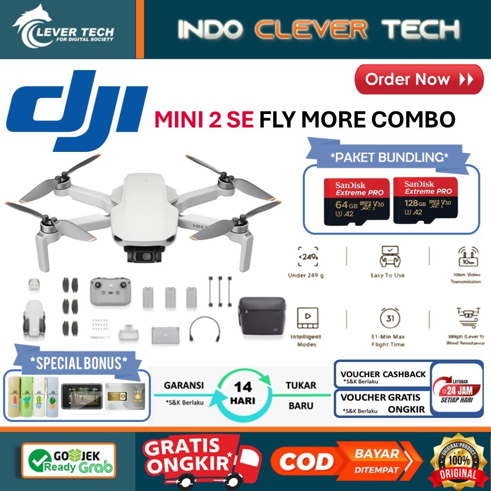 Jual DJI Mini 2 SE Fly More Combo - Camera Drones | Under 249g | 10KM ...
