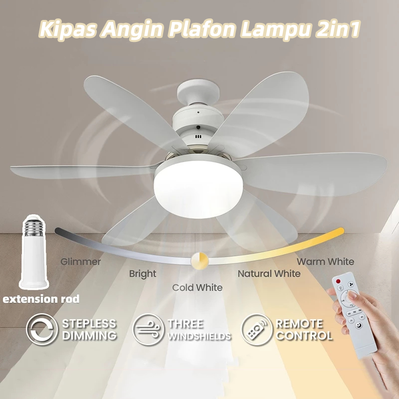 Jual Kipas Angin Plafon Lampu 2in1 Lampu kipas langit-langit multifungsi Lampu kipas remote ...