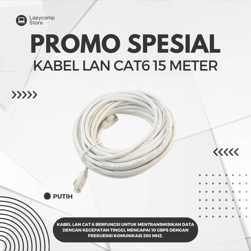 Jual PROMO KABEL LAN RJ45 CAT 6 GIGASPEED 15m - KABEL NETWORK DAN ...