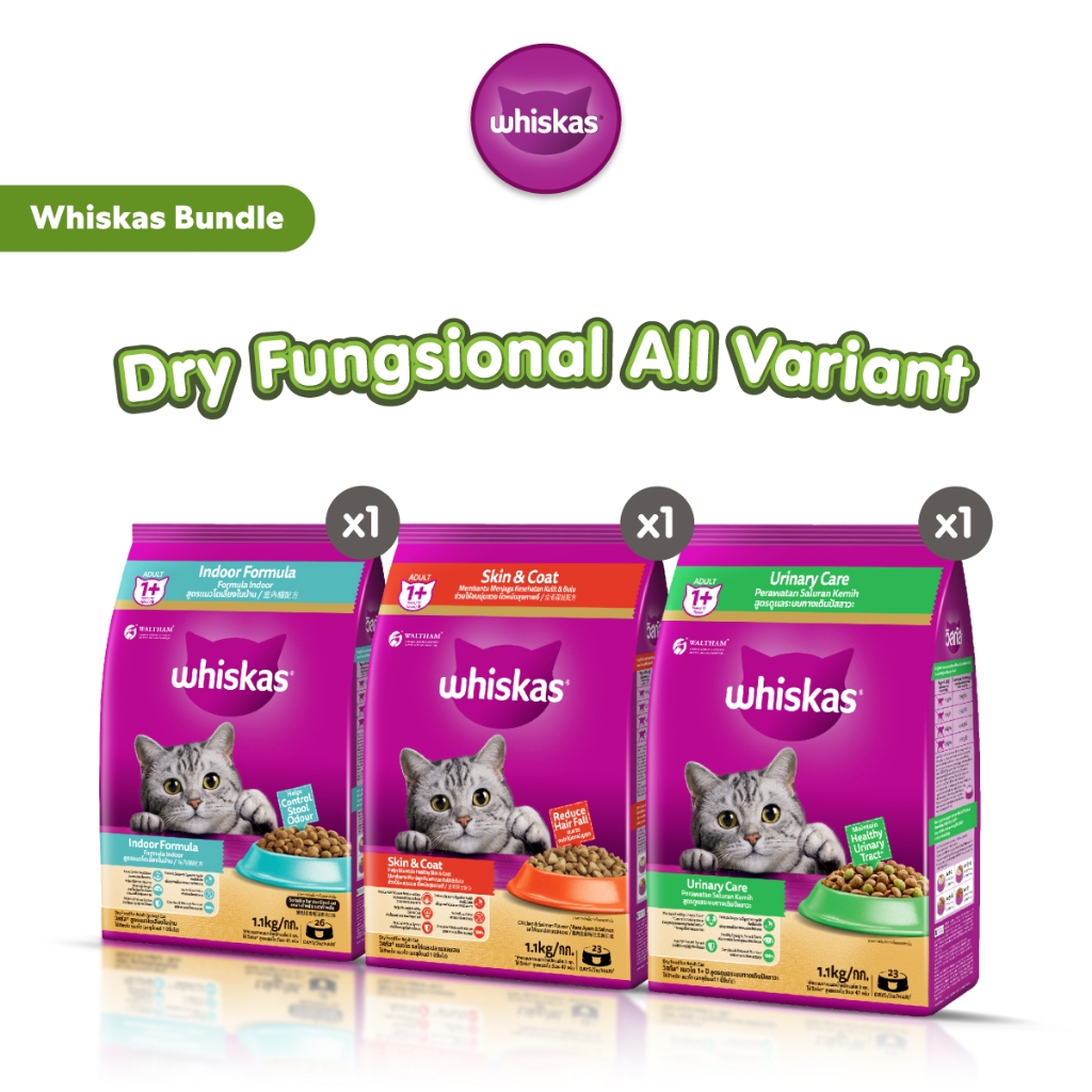 Jual [SPESIAL BUNDLE 3.3KG] Whiskas Makanan Kering Dewasa Fungsional 1 ...