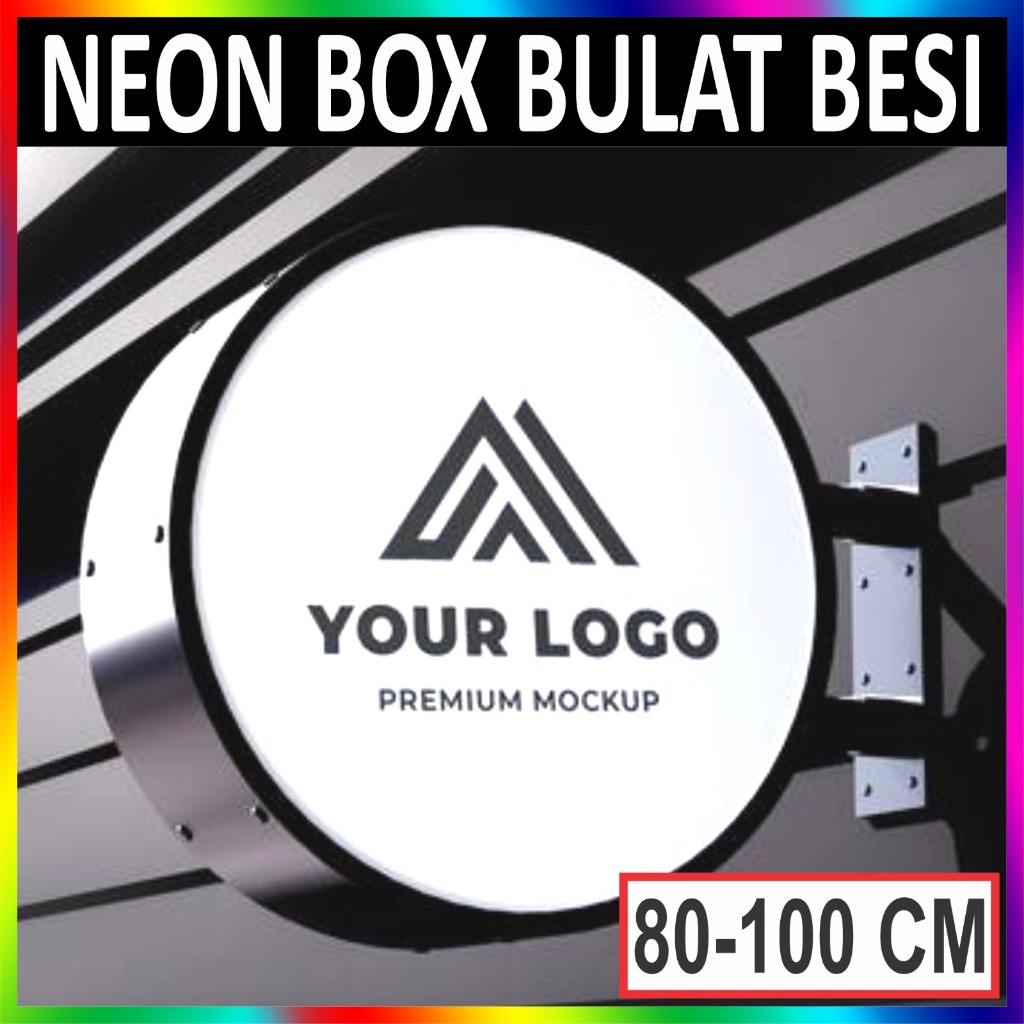 Jual NEON BOX BESI BULAT 1 & 2 SISI UKURAN 80 CM - 100 CM NYALA CUSTOM ...