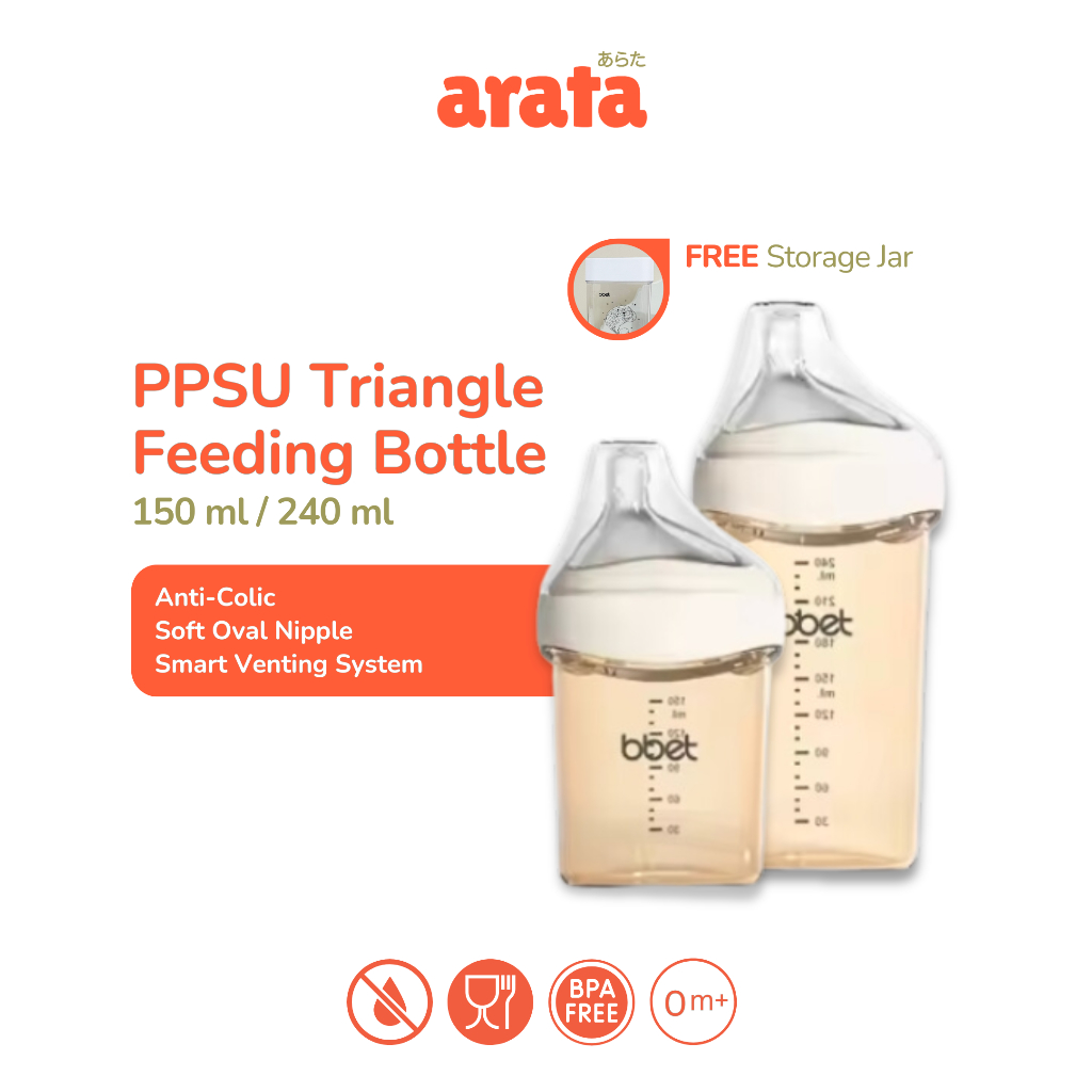 Jual ARATA Botol Susu Bayi Dot Baby Feeding Bottle Triangle PPSU Wide ...