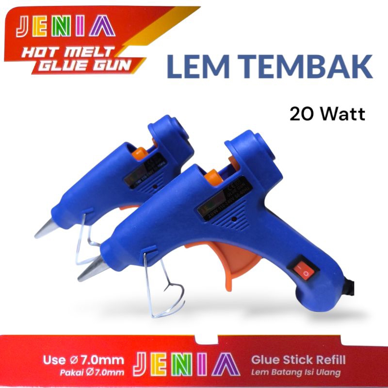 Jual HOT MELT GLUE GUN JENIA LEM TEMBAK KECIL ON OFF (PCS) | Shopee Indonesia