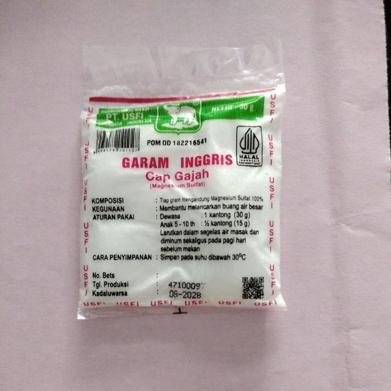 Jual GARAM INGGRIS cap GAJAH / GARAM EPSOM / Magnesium Sulfat / Epsom ...