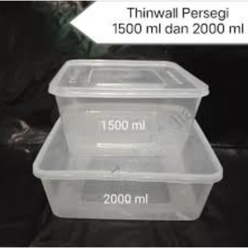 Jual Thinwall Square Container 2000ml 25pcs/pck | Shopee Indonesia
