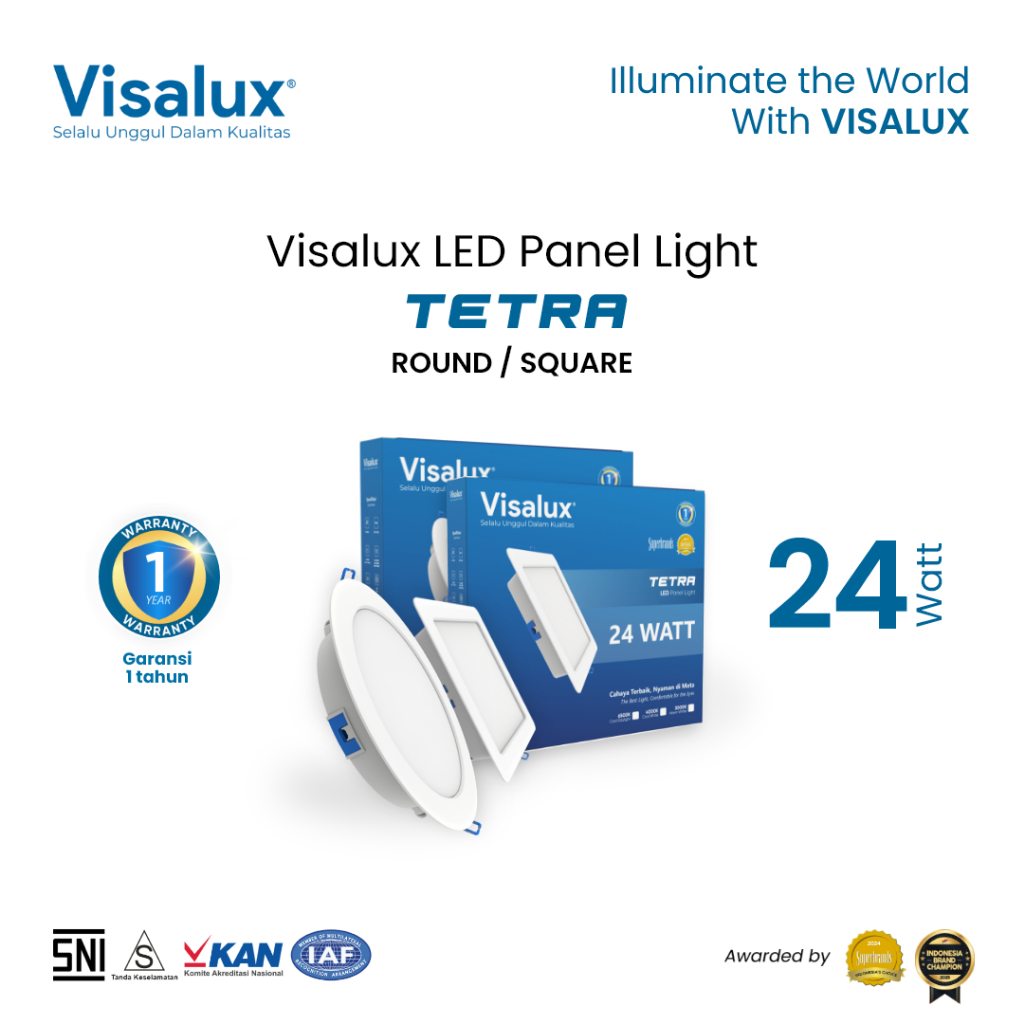 Jual Visalux Tetra LED Panel Light Lampu Plafon Rumah Downlight 24W 8 ...