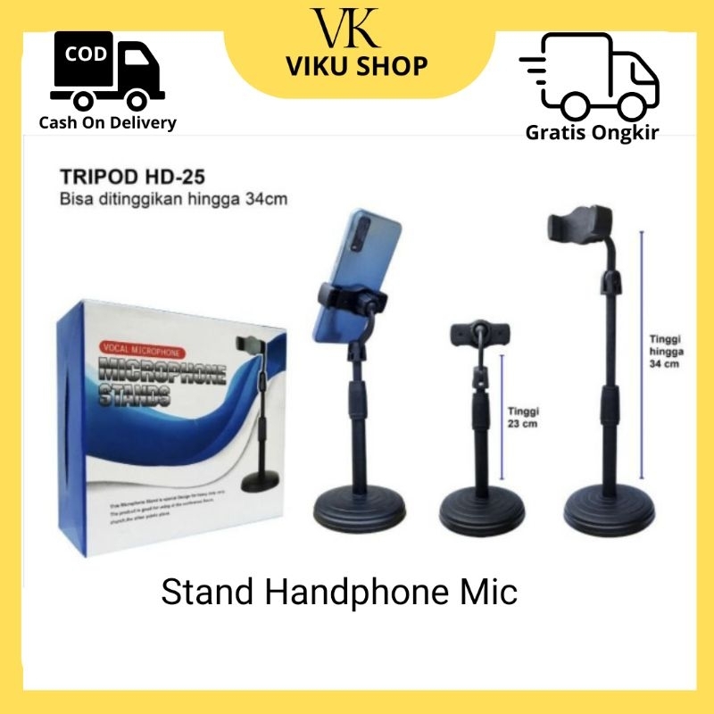 Jual Stand Holder Hp Penyangga Standing Meja Mic Universal Putar 360 ...