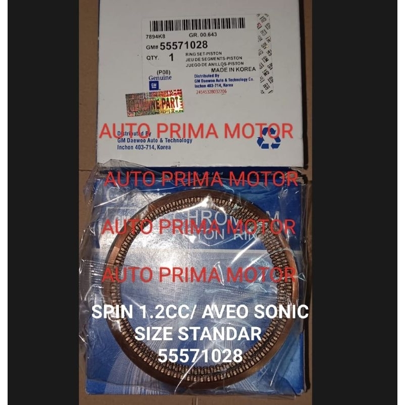 Jual RING PISTON SEHER CHEVROLET SPIN 1.2CC AVEO SONIC SIZE STD STANDAR ...