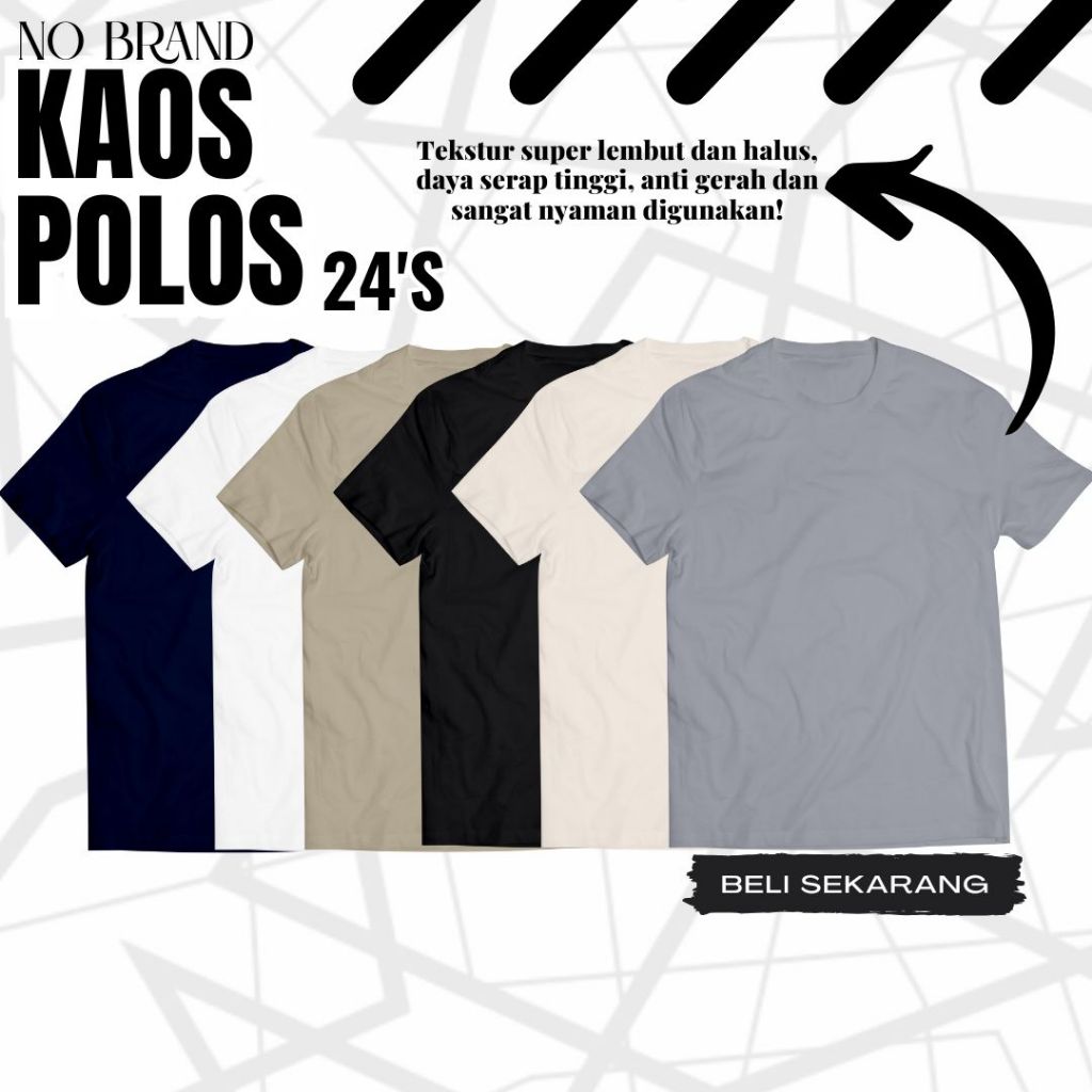 Jual Holiganzstore Kaos Polos Best Quality Cotton Combed 24s Unisex T ...
