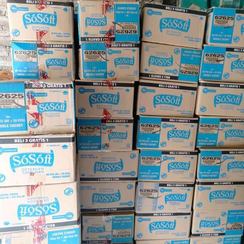 Jual Sosoft Detergen Cair Rentengan Isi 8 Baris x 2 sachet ( total 16 ...