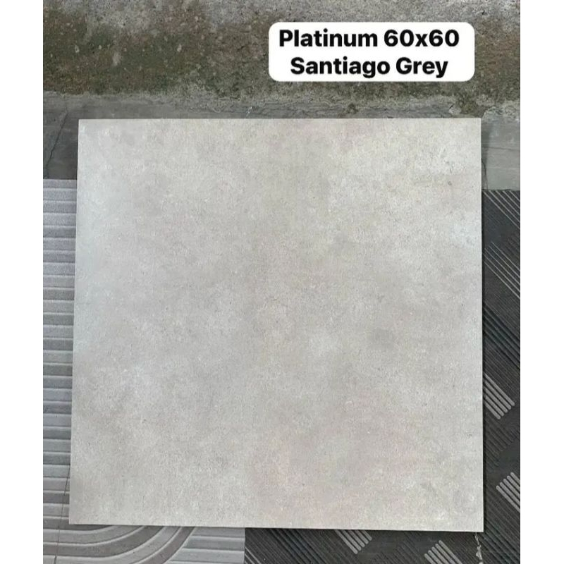 Jual Keramik Ukuran 60x60 Lantai Teras Abu Polos Platinum Santiago Grey Kw1 | Shopee Indonesia