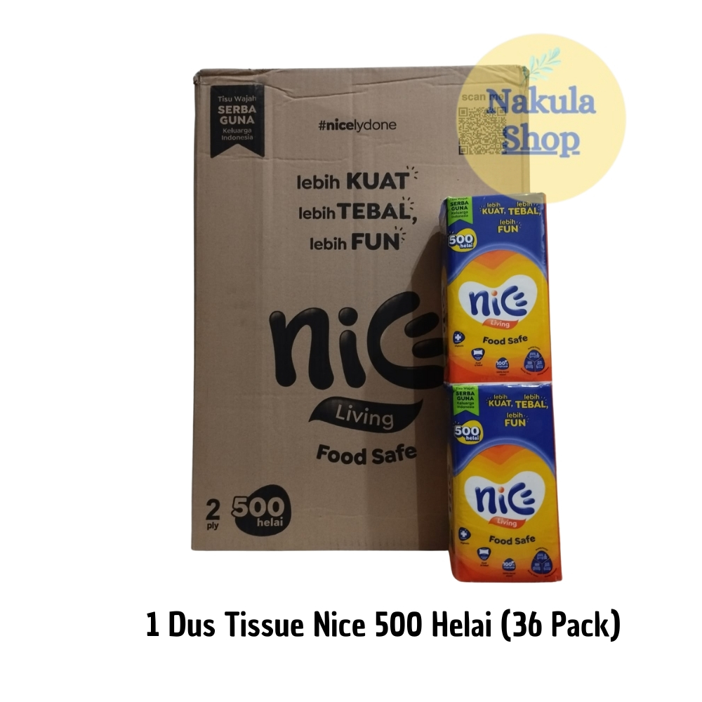 Jual GROSIR 1 DUS Tissue Tissu Tisu Nice 500 Helai (1 Karton) | Shopee ...