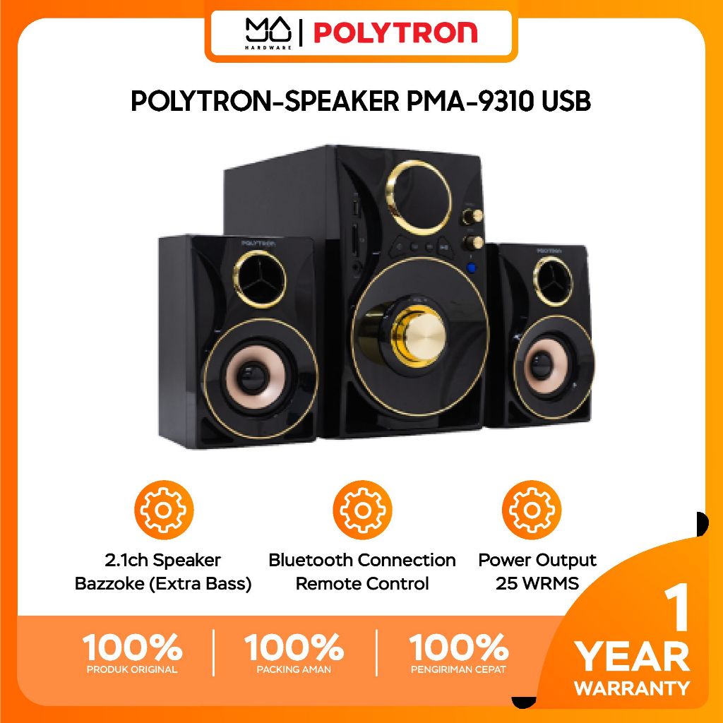 Jual POLYTRON Bluetooth Speaker Multimedia PMA 9310 /BG - Garansi Resmi ...