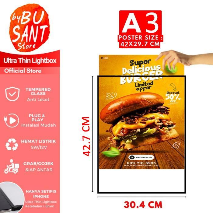 Jual Slim Light Box LED A3 - LED Signage Super Slim Portable Poster ...