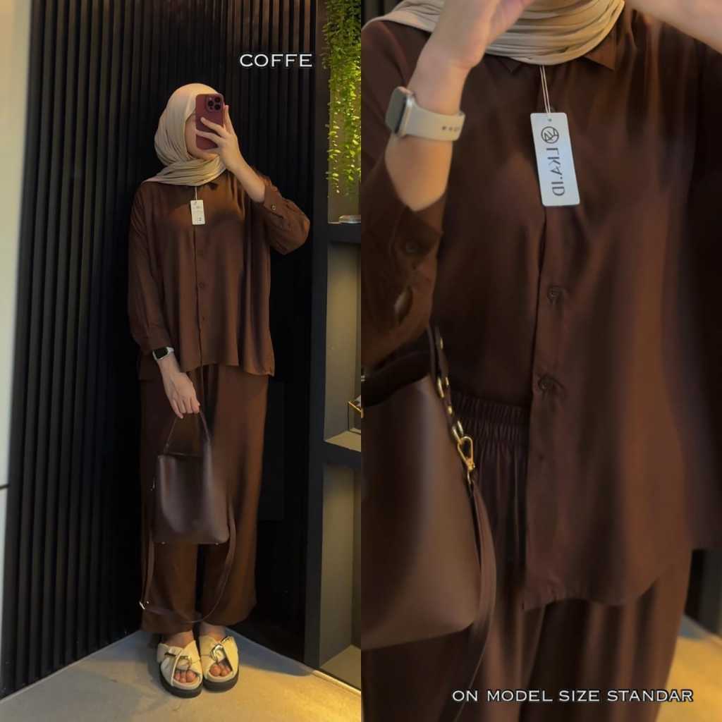 Jual One Set Polos Oversize Terbaru Rayon Twill Premium Setelan Kemeja ...