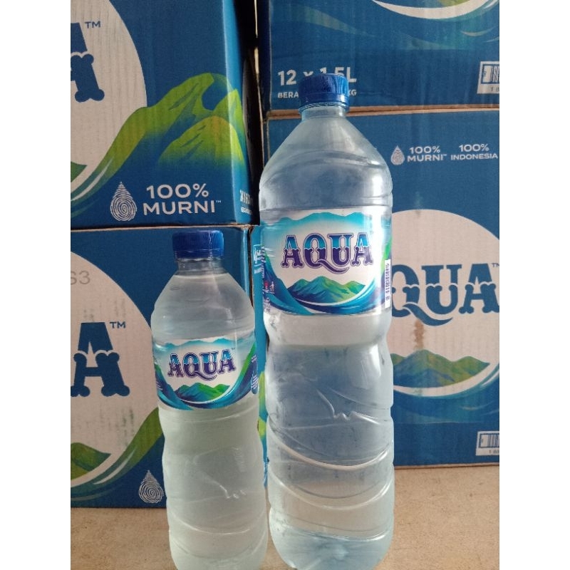 Jual AQUA botol ukuran 600 ml & 1.5 liter | Shopee Indonesia