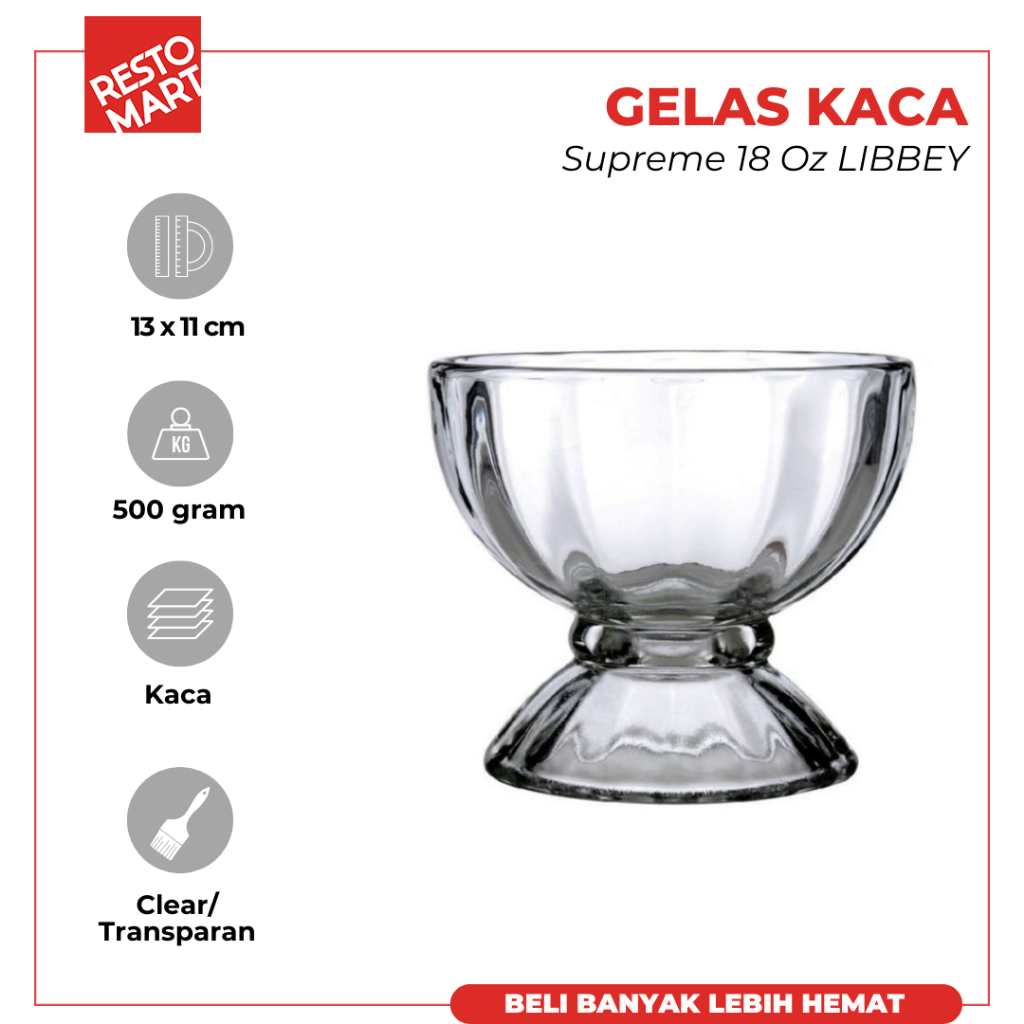 Jual Gelas Kaca 532 ml / Supreme Glass 18 oz LIBBEY Kaca (2063057)(F2) | Shopee Indonesia