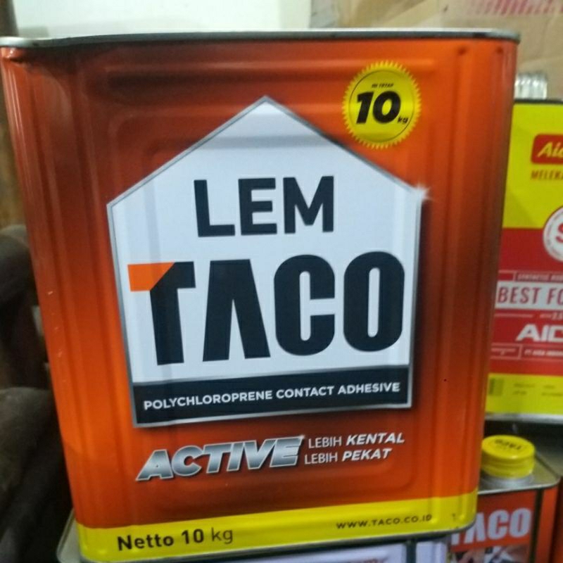 Jual lem taco active merah 10 kg lem hpl lem multifungsi kemasan baru ...