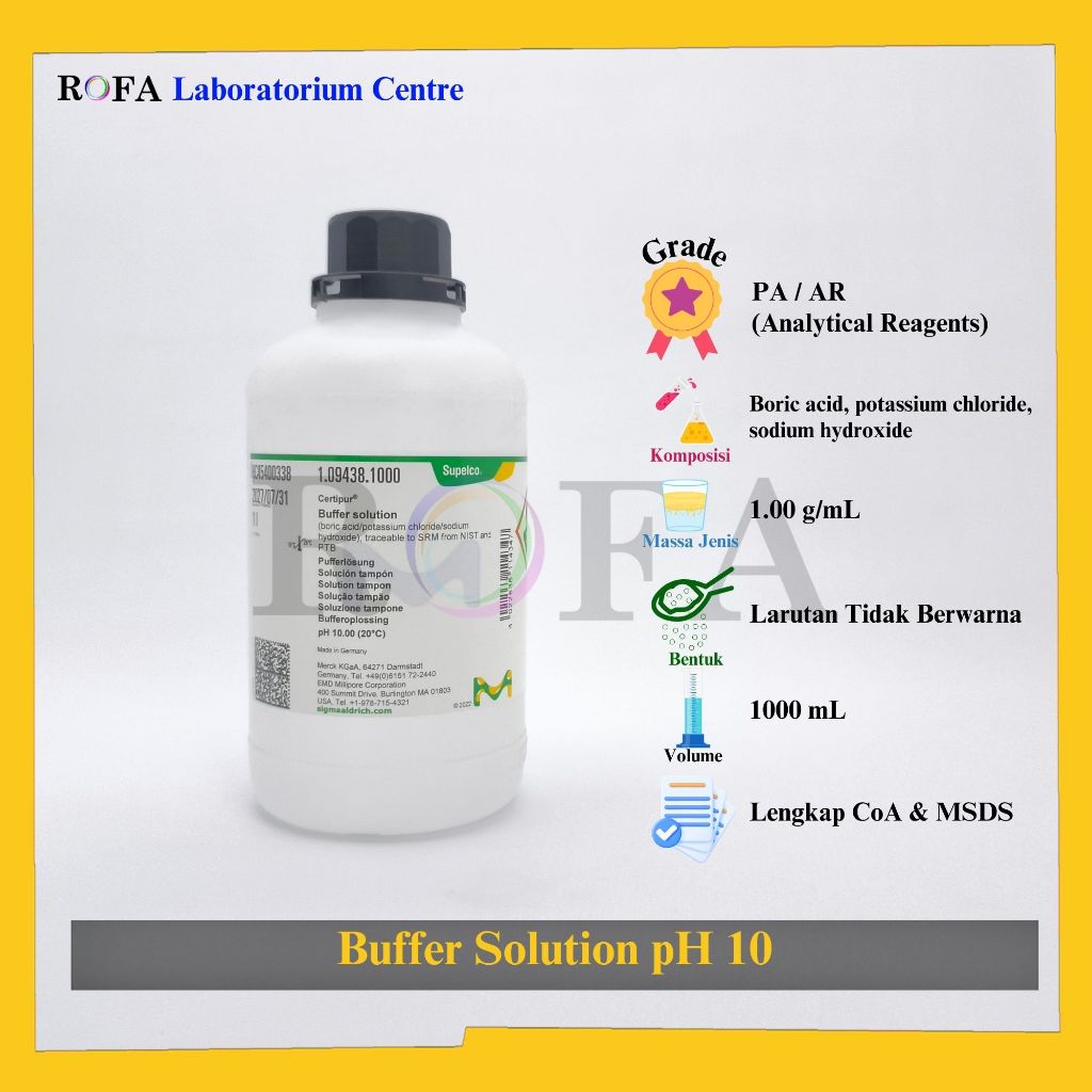 Jual Larutan Buffer / Buffer Solution / Larutan Penyangga / Larutan Dapar pH 10 Pro Analisis ...