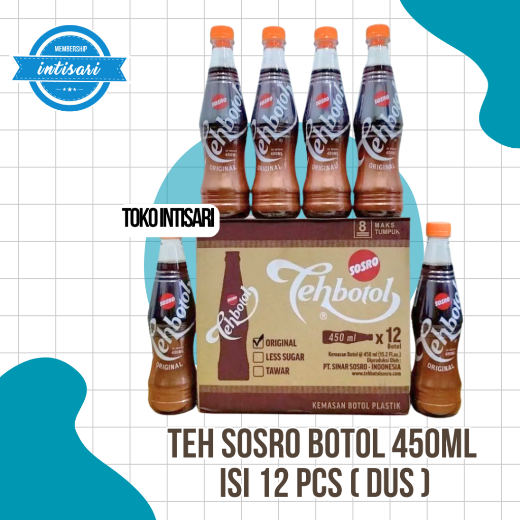 Jual Teh Botol Sosro 450ml ISI 12 PCS ( DUS ) | Shopee Indonesia