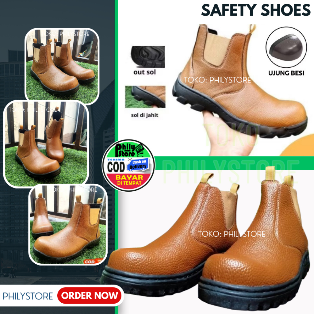 Jual Sepatu Safety Pria Sepatu Safety Kerja Lapangan Proyek Ujung Besi ...