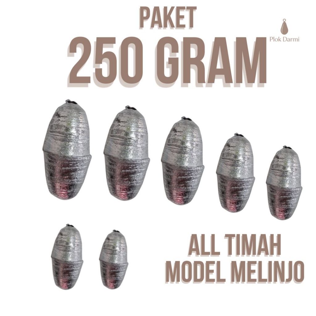 Jual Paket 250 Gram Timah Pemberat Pancing Model MELINJO Timah Pancing ...
