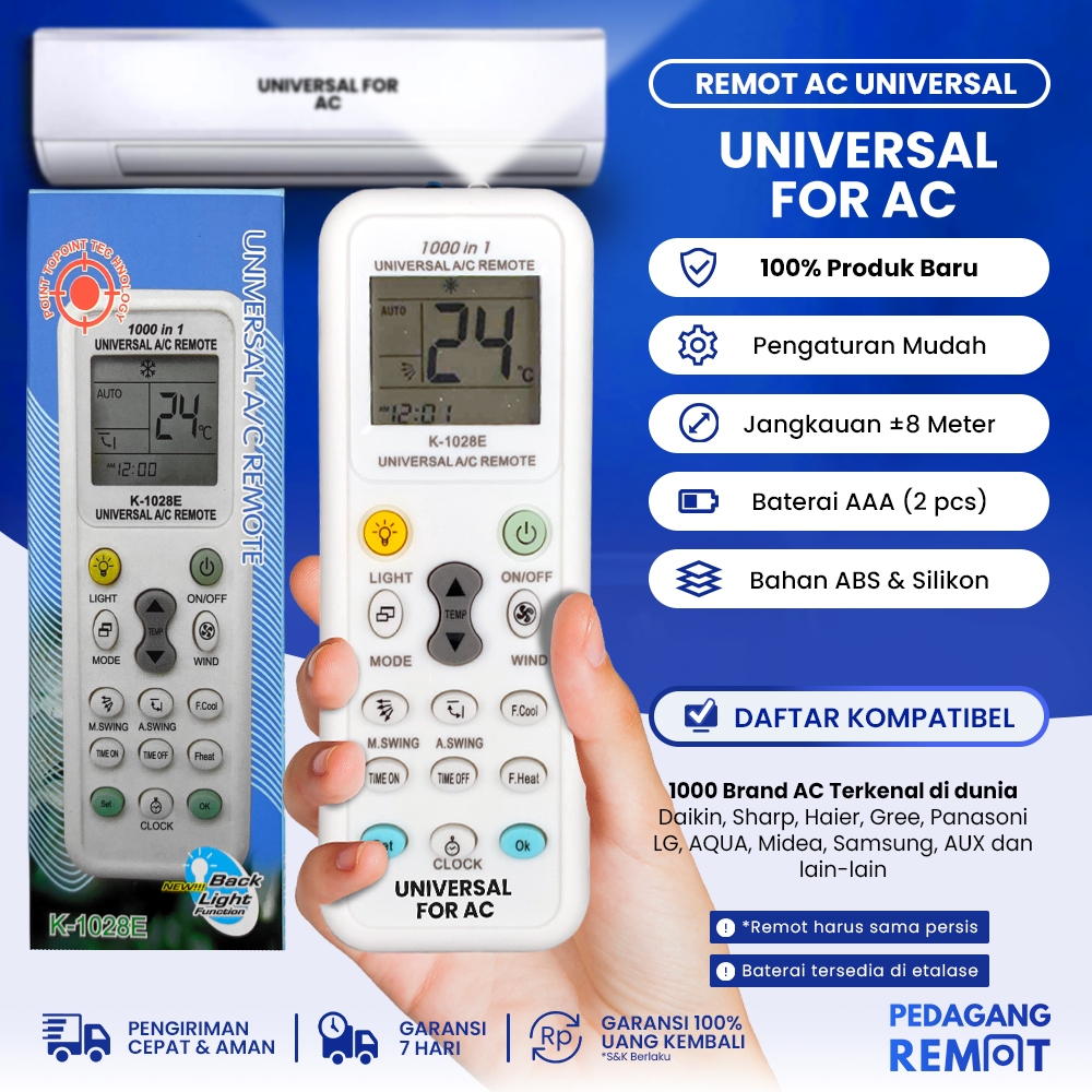 Jual Remote AC UNIVERSAL SEMUA MERK AC / Remot AC Multi Universal K ...