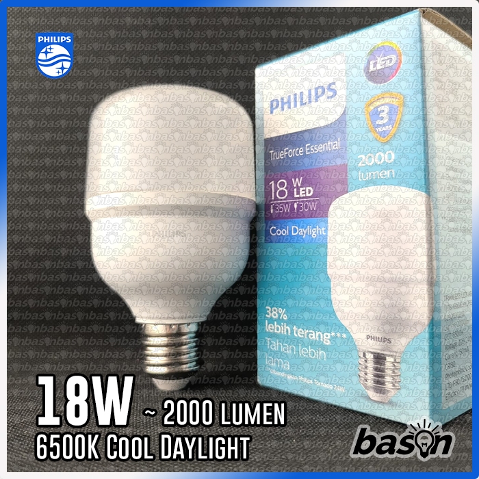 Jual PHILIPS TrueForce Essential 18W E27 LED Bulb Highbay - Cahaya Putih 20W | Shopee Indonesia