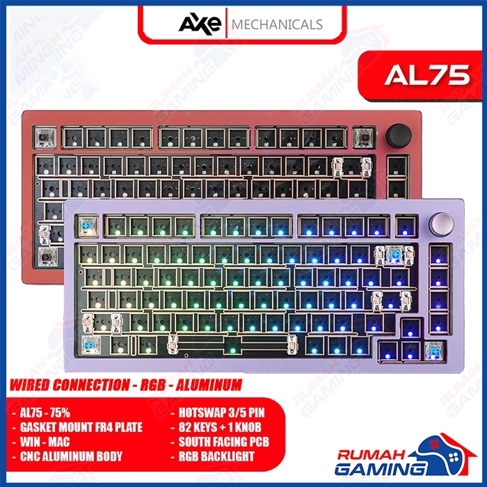 Jual AL75 3 MODE -75% - Alumunium - Rgb - South - Knob - Mechanical ...