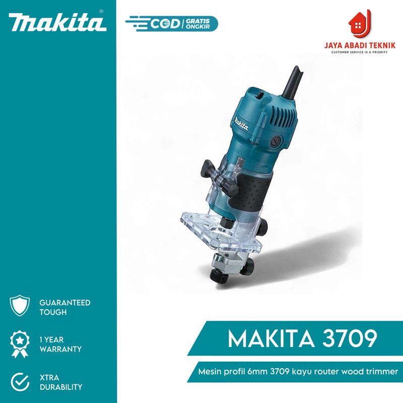 Jual Trimmer Kayu Makita 3709 Mesin Profil 6mm Router Kayu Halus Bisa ...