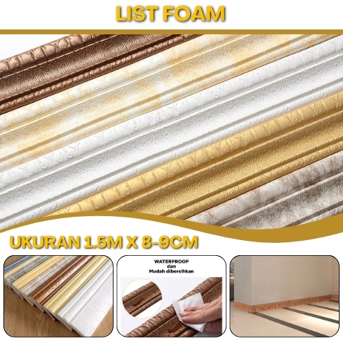 Jual Wallborder List Plafon Foam Tempel Molding Stiker Strip Sabuk ...
