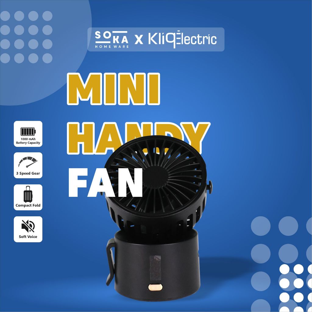 Jual Kipas Angin Mini Handy Fan Portable Kapasitas 1000 mAh Super Sejuk ...