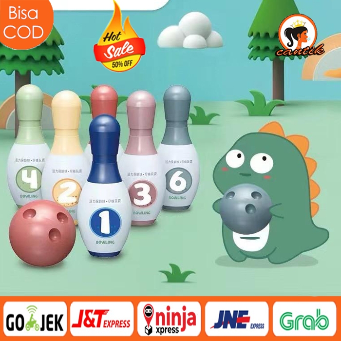 Jual HC SNI Mainan Anak DINOSAUR BOWLING BALL Set Pin Bowling Motif ...
