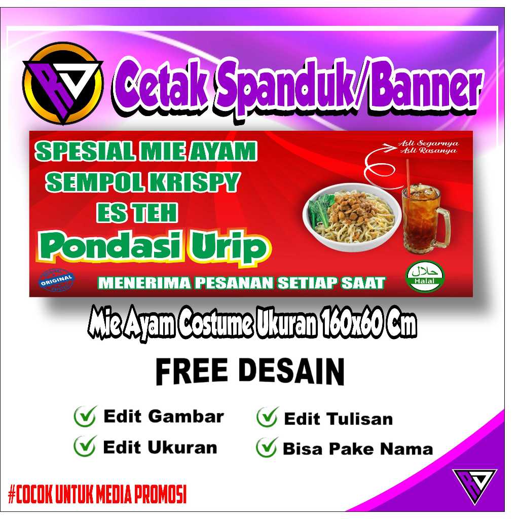 Jual Cetak Spanduk Banner Mie Ayam Sempol Krispy | Shopee Indonesia