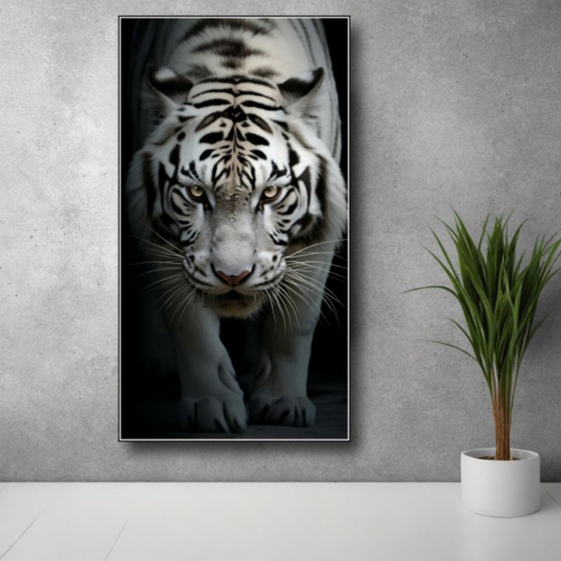 Jual Hiasan dinding Harimau Putih Tiger White macan putih Lukisan cetak ...