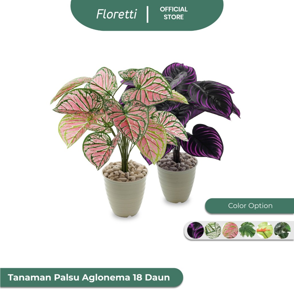 Jual Floretti Daun Aglonema 18 Daun cabang Artificial Tanaman Palsu ...