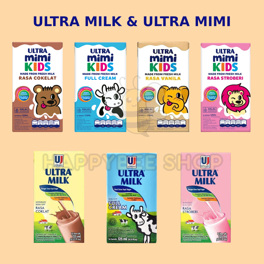 Jual Ultra Milk Susu UHT Ultramilk | Ultra Mimi Kids 125 ml Ultramimi | 1 Dus isi 40 Pcs ...