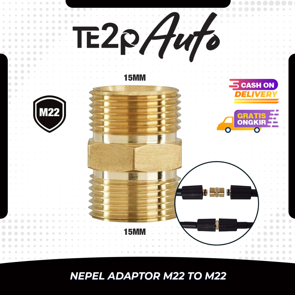 Jual Te2p Auto Adaptor Nepel Sambungan Selang Hose Mesin High Pressure Washer Steam Jet Cleaner ...