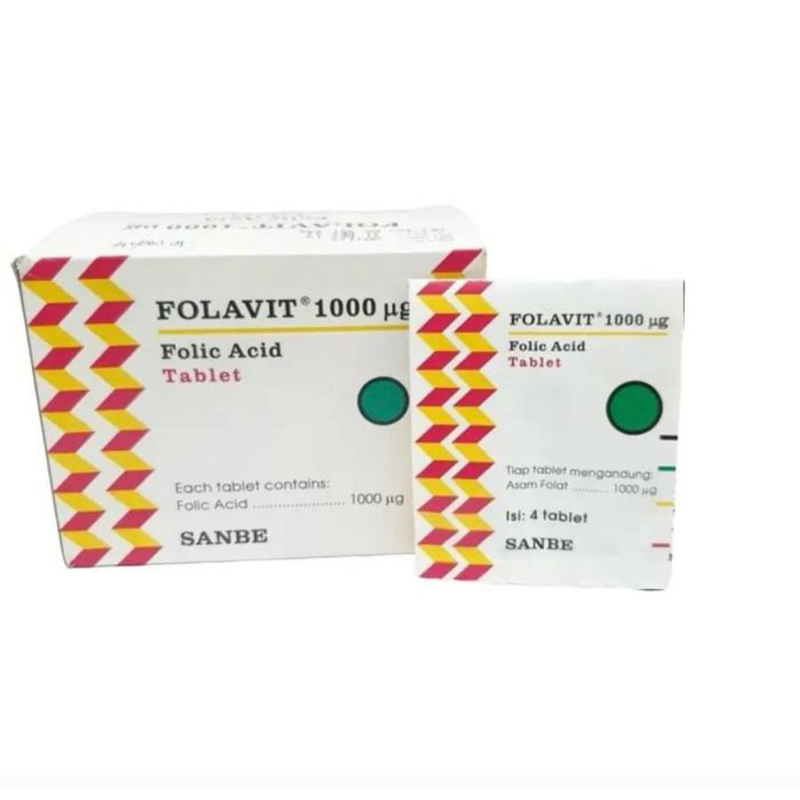Jual FOLAVIT 1000MCG 1 Strip Isi 4 Tablet - Obat Asam Folat untuk ...