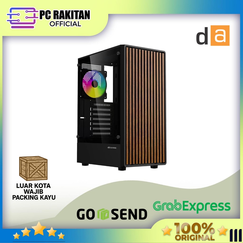 Jual CASING PC DIGITAL ALLIANCE OASIS TG WOOD - INCLUDE 4 RGB FAN | Shopee Indonesia
