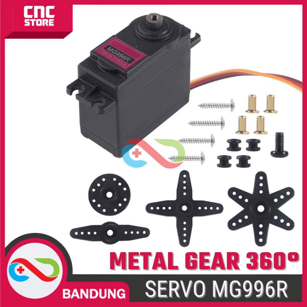 Jual Motor Servo MG996R 360 Derajat – Metal Gear Continuous Servo untuk Arduino dan Robotika ...