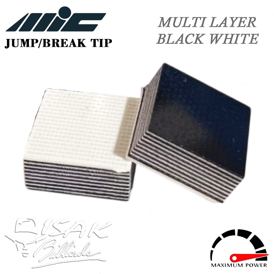 Jual MIC Jump Break Multi Layer Black White Cue Tip - Cue Tips Billiard ...