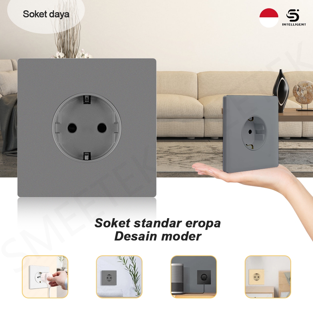 Jual Smeetek Stop Kontak Tanam Dinding Aesthetic Soket Listrik Stop ...